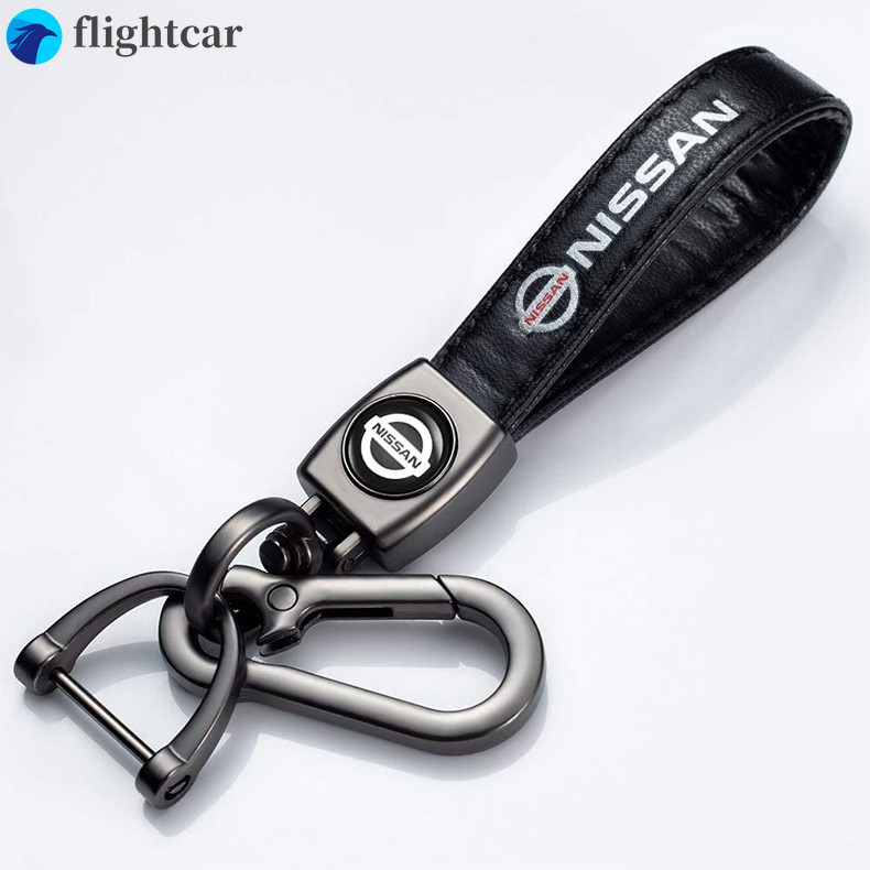 （FT） Genuine Leather Car Key Chain Suit for Nissan Car Logo Keychain ...