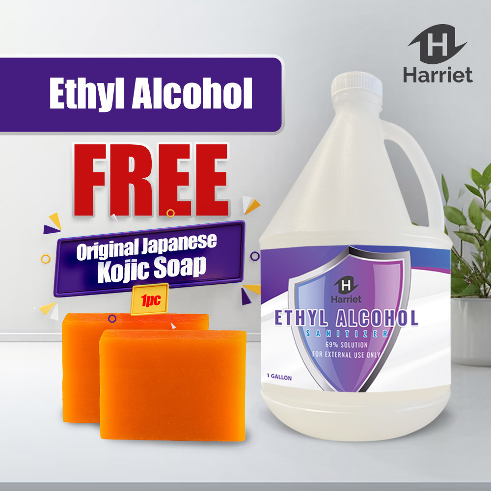 Harriet 70% Ethyl Alcohol With Moisturizer 1 Gallon with Free KOJIC ...