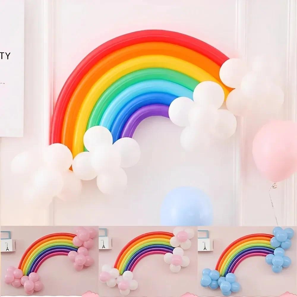 Rainbow Friends Theme Balloons Set 7 Color Rainbow Cloud Latex Balloon ...