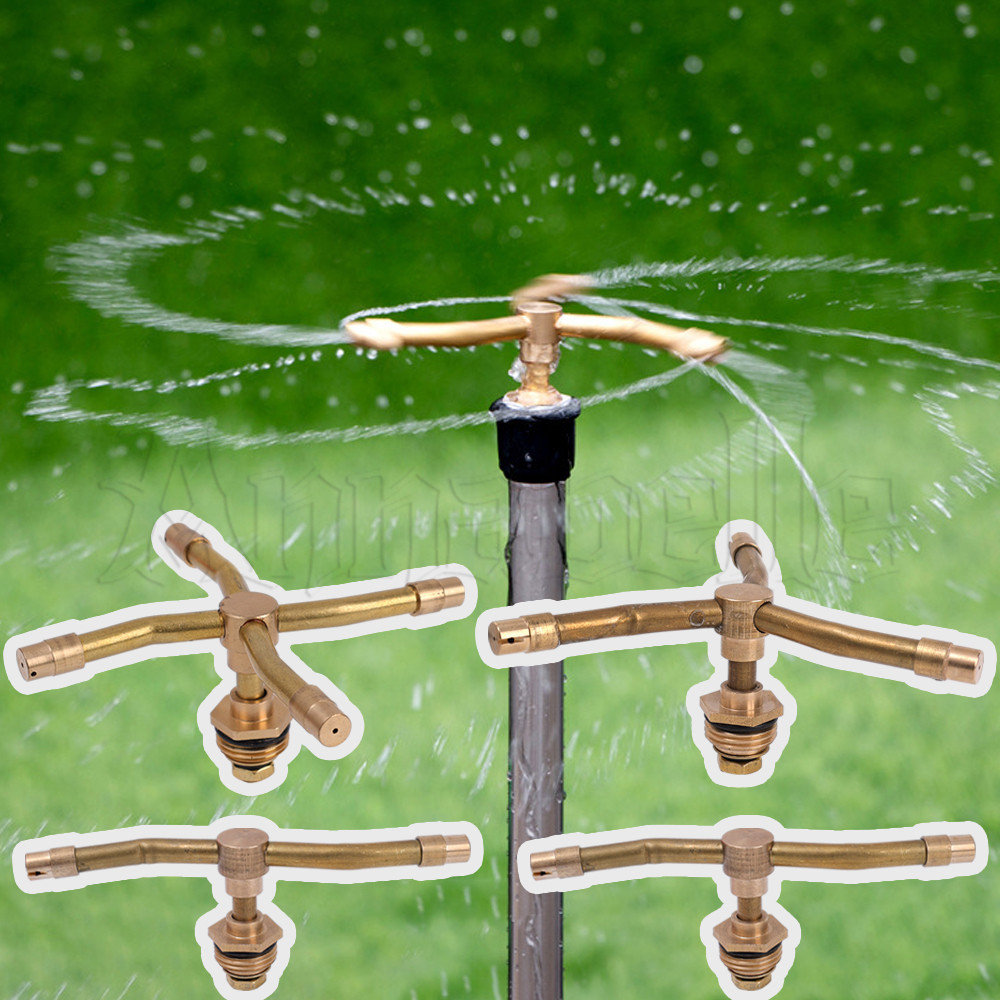 360° Automatic Rotating Sprayer - 2/3/4 Arm Brass Watering Nozzle ...