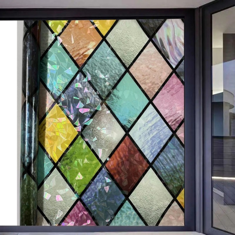 European Style Frosted Glass Film Retro Colored Glass Film ...