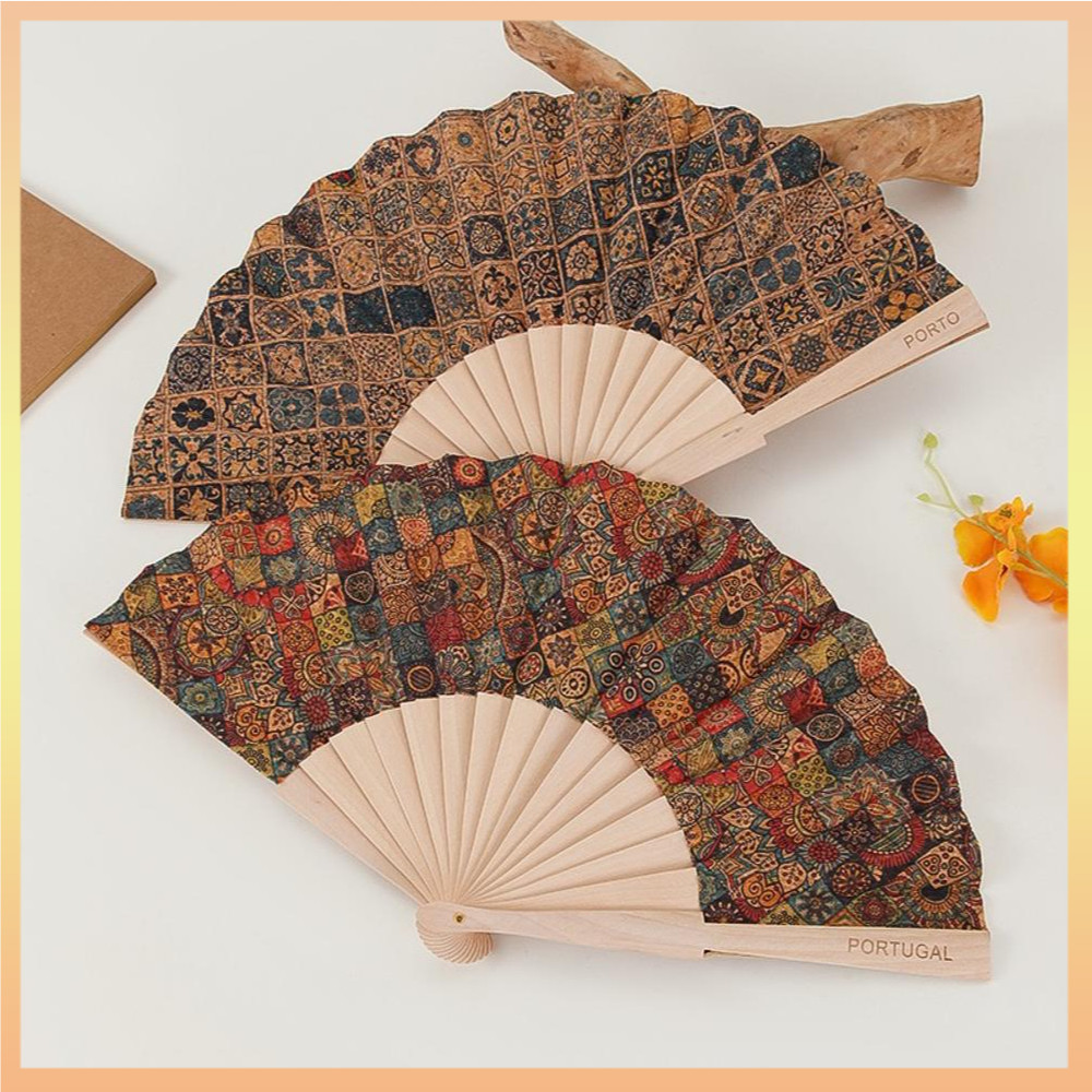 23cm Spanish Solid Wood Folding Fan, Bamboo Hand Folding Fan, Retro ...
