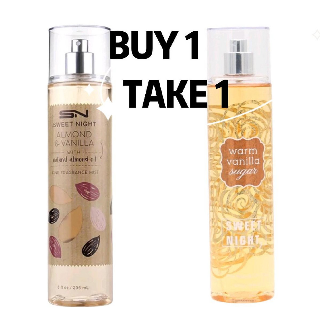 BUY 1 TAKE 1 Sweet Night Perfume WARM VANILLA+ALMOND VANILLA Sugar Fragrance Body Mist 236ML ...