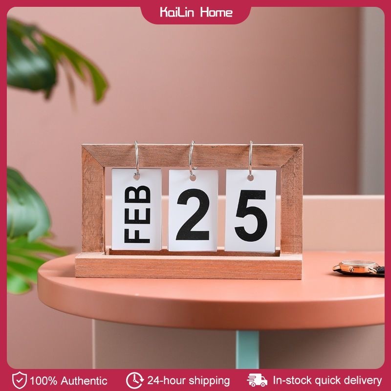 Wooden Desk Calendar Office Ins Style Desktop Decoration Home Office ...