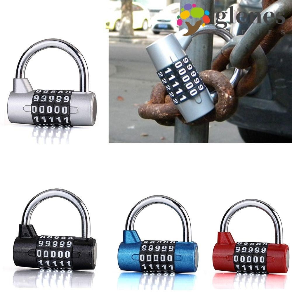 GLENES Combination Padlock, 5 Digit Number Security Travel Password ...