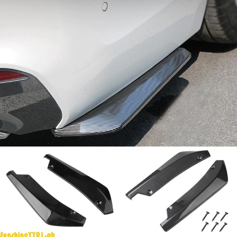 SUN 1 Pair Car Rear Canards Winglets Side Skirt Extension Rear Bumper ...