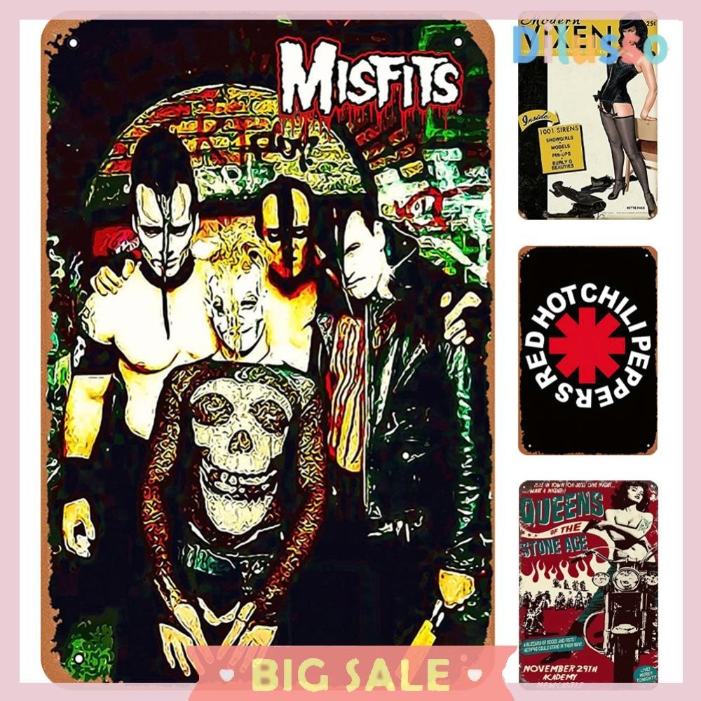 Vintage Metal Plate Band Rectangular Iron Painting Art Home Bar Office ...