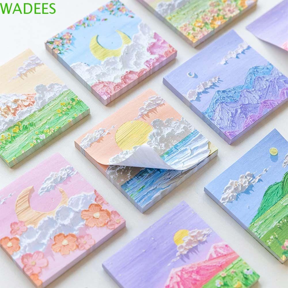 WADEES landscape Oil Painting Sticky Note Stationery Landscape Painting ...