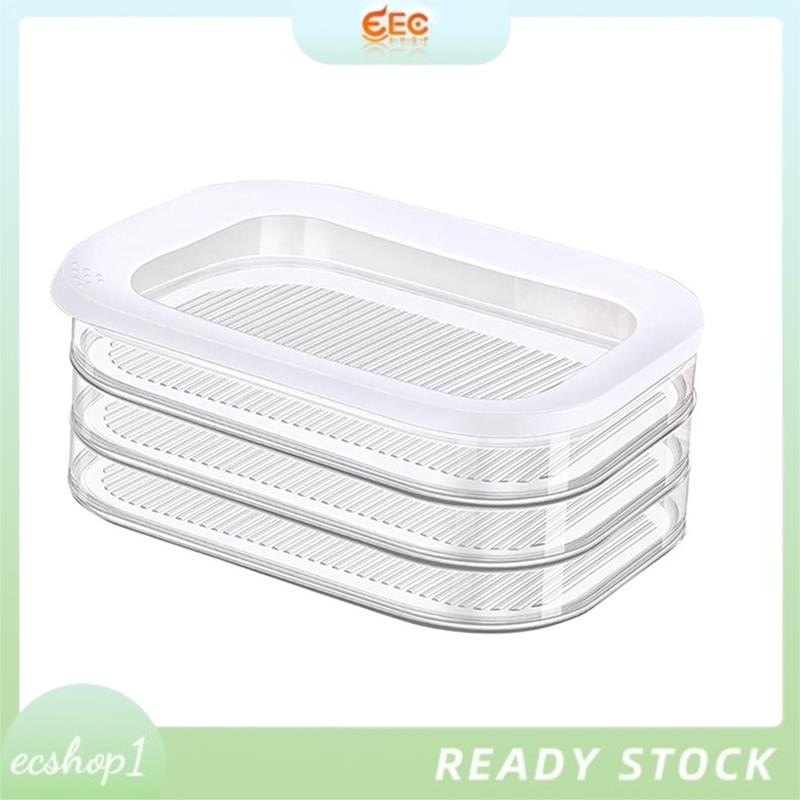 [ecshop1.ph] Lunch Meat Container for Refrigerator, 3 Layers Meat ...