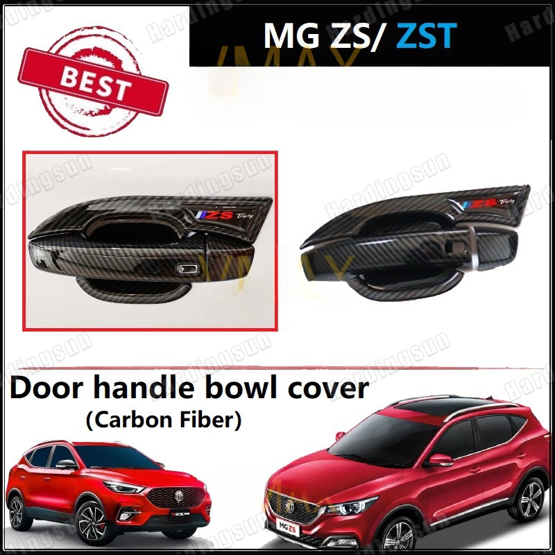 For MG ZS ZST ZS T 2019-2022 HS GT carbon fiber pattern car door handle bowl cover Car ...