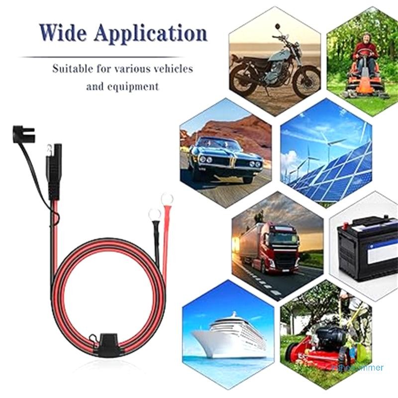 ITHT> 12V Charger Cable For Motorcycle Battery Terminal To SAE Quick ...