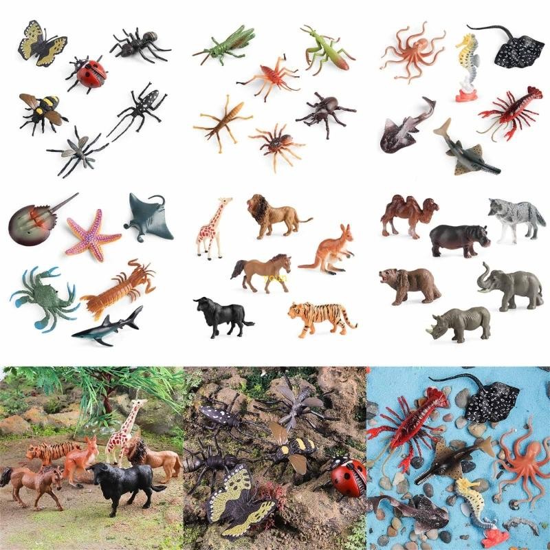 youn Mini Insect Figurine Kids Toy Solid Model Figure Realistic Sea ...