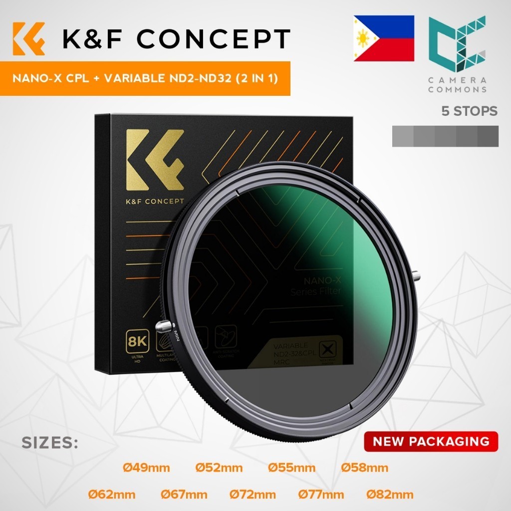 CLEARANCE K&F Concept PH Official Nano-X CPL + Variable FADER NDX ND2-ND32 Filter 49mm - 82mm ...