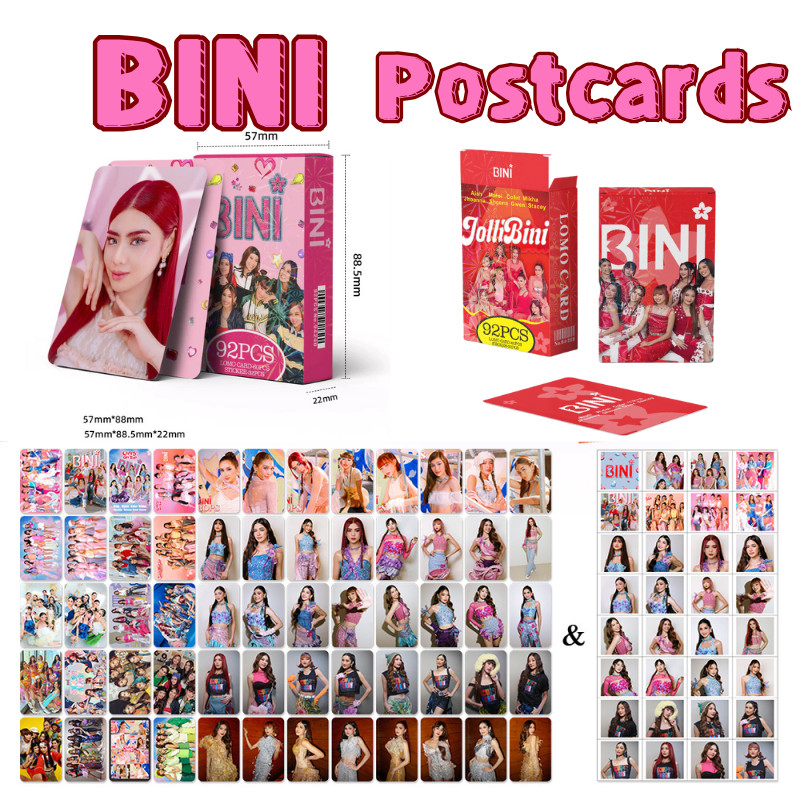 30/92/124Pcs Holographic BINI Postcards Kpop Lomo Card Laser Photocards ...