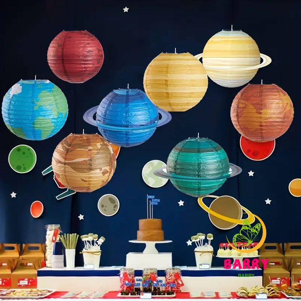 BARRY Hanging Planet Paper Lanterns, Foldable Hanging Starry Paper ...