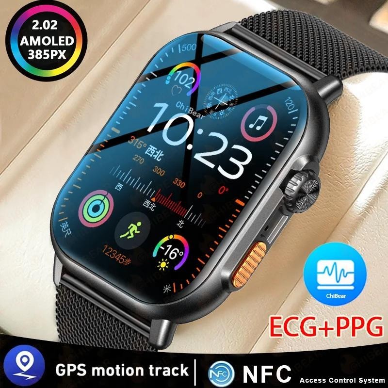 Watch 9 ECG+PPG 2.02 Inch Bluetooth Call Smartwatch Men Support 120 ...
