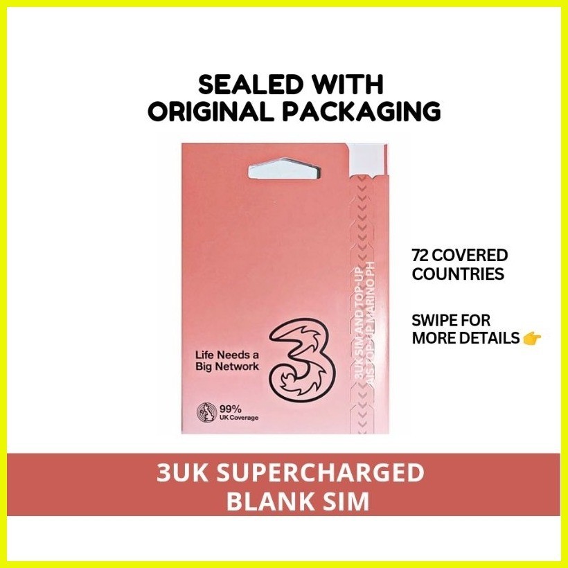 3UK SUPERCHARGED Blank SIM for Seafarers | Shopee Philippines