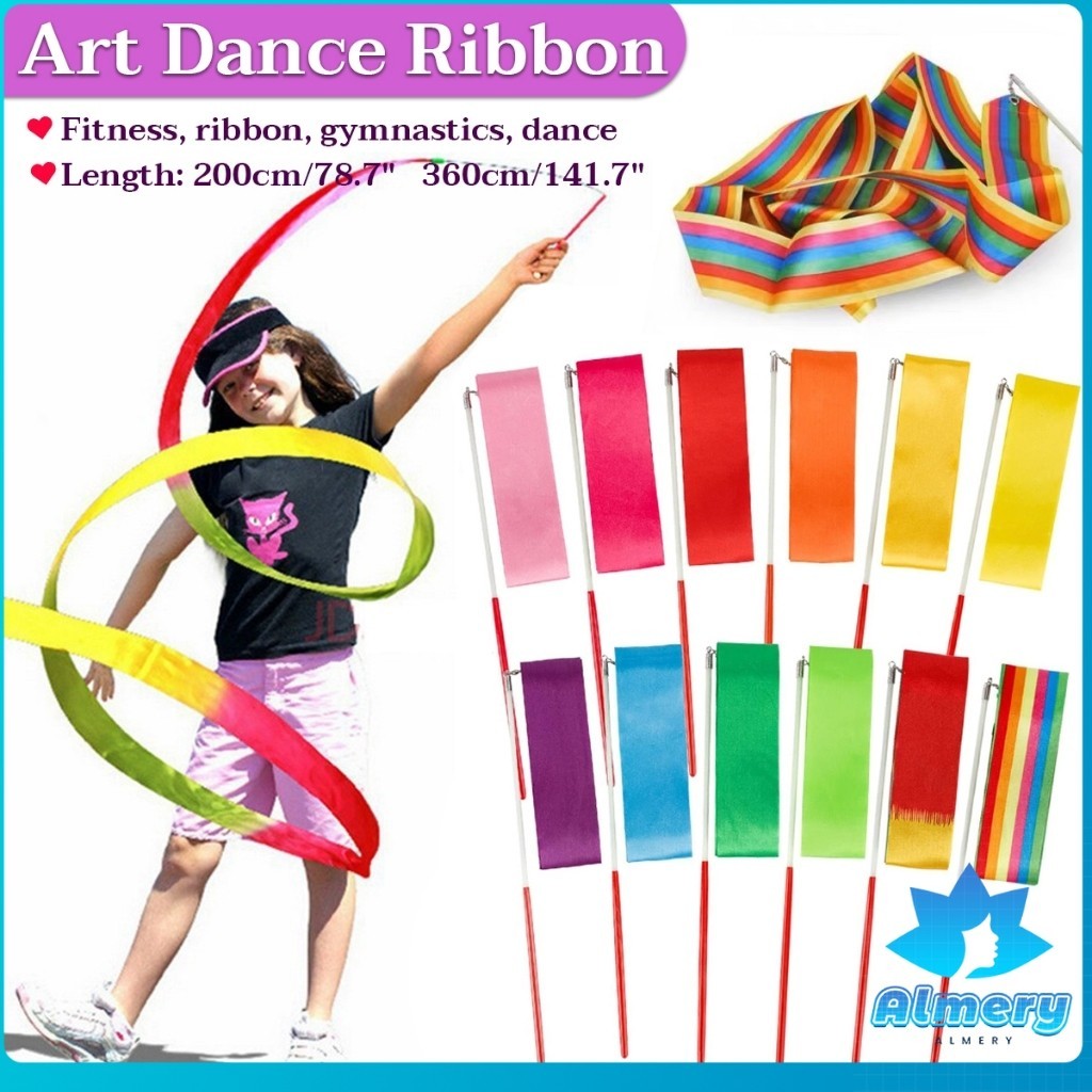2m/3.6m Colorful Dance Ribbon Art Gymnastic Gym Ribbons Ballet Streamer ...
