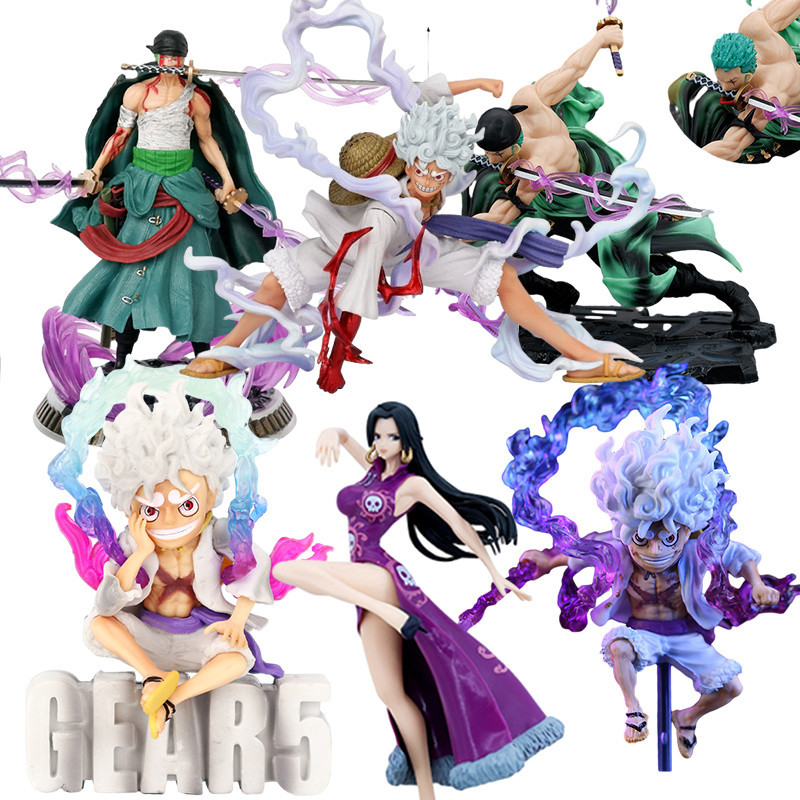 Action Figure One Piece Luffy Gear 5 Sun God Nika Roronoa Zoro Boa ...