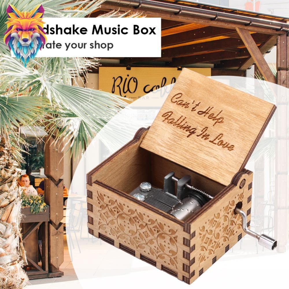 C- Wooden Elegant Music Box Manual Graduation Music Box for Friends ...