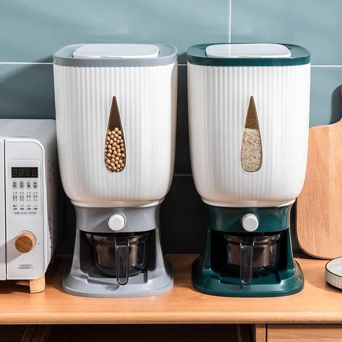 10kg Rice Dispenser and Storage with measuring cup, Whole Grains ...