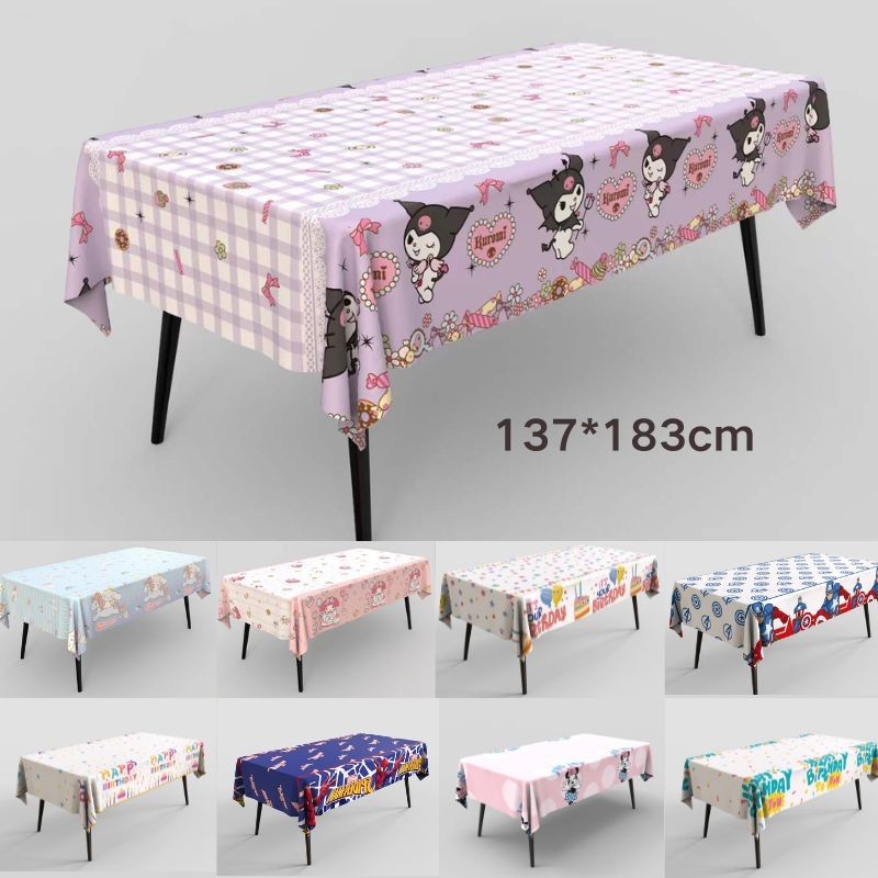 137*183cm Party Table Cover Sanrio Cute Cartoon Tablecloth Birthday ...