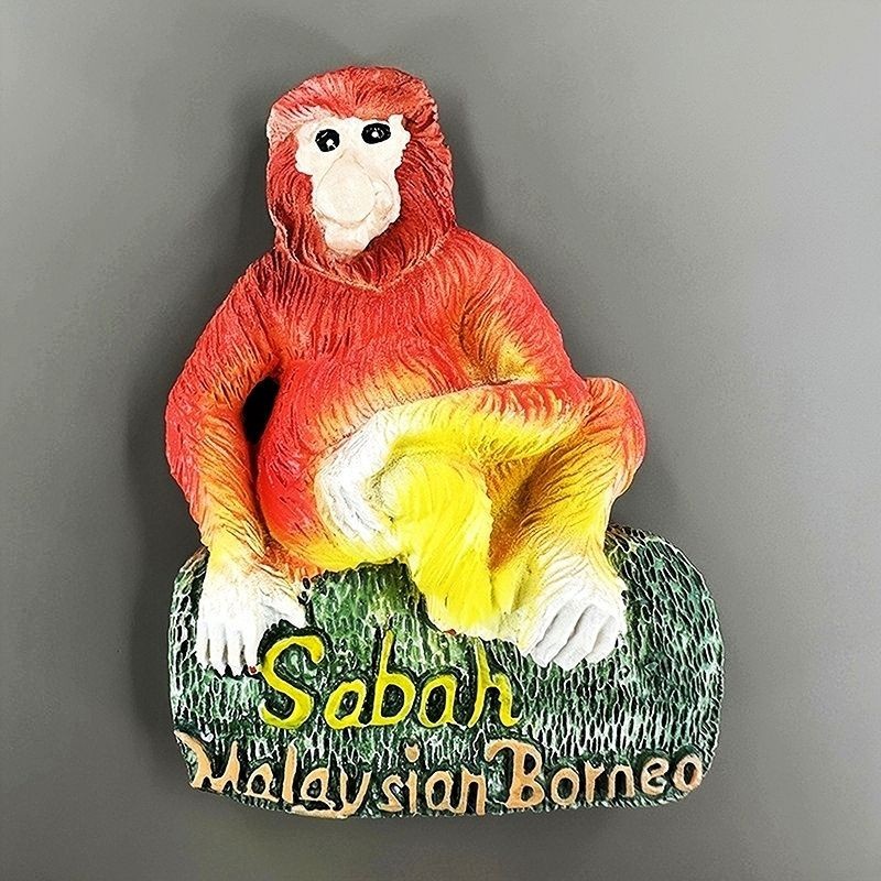 Malaysia Sabah Borneo Long Nose Monkey Refrigerator Sticker Tourism ...