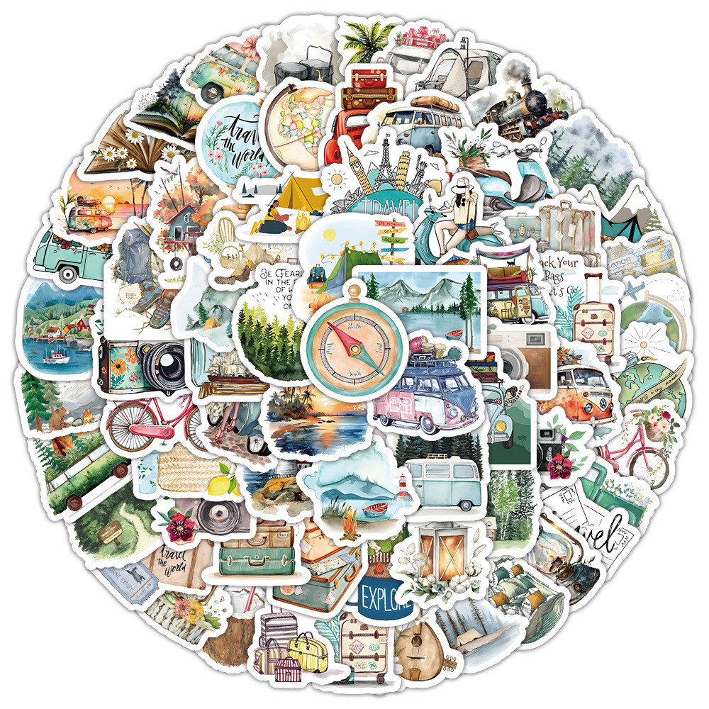 100PCS Spring Outing Outdoor Travel Graffiti Waterproof Stickers for ...