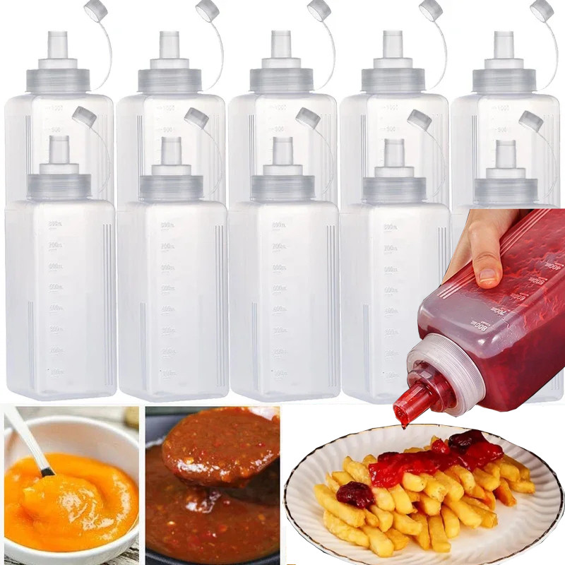 800/100ML Plastic Condiment Dispenser Squeeze Bottles/Large Capacity ...
