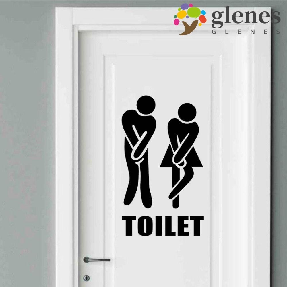 GLENES Toilet Stickers, PVC Sticky Wall Decals, Personality Removable ...