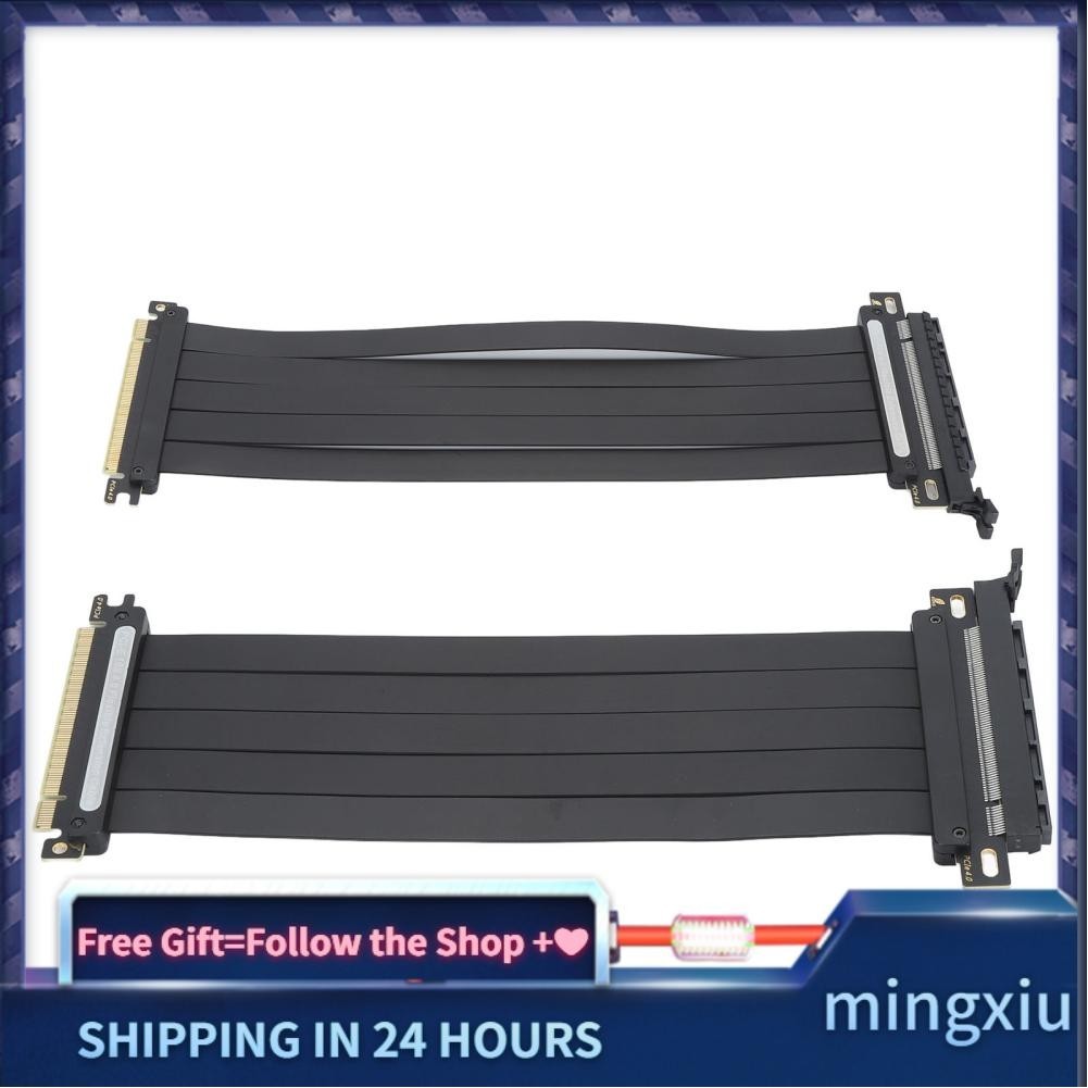 Mingxiu PCIe 4.0 X16 Extension Cable Silver Plated Riser Plug and Play ...