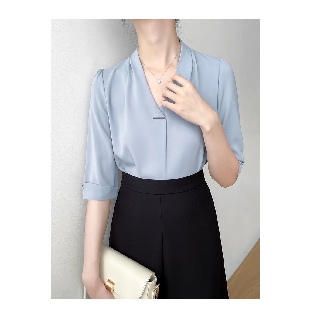 {Shipped From Manila+COD} S-3XL Formal Office Blouse Korean Style Women ...