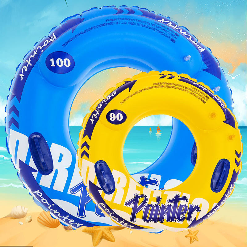 Yellow and Pointer Blue Inflatable Water Ring Tube Swim Ring | Shopee ...