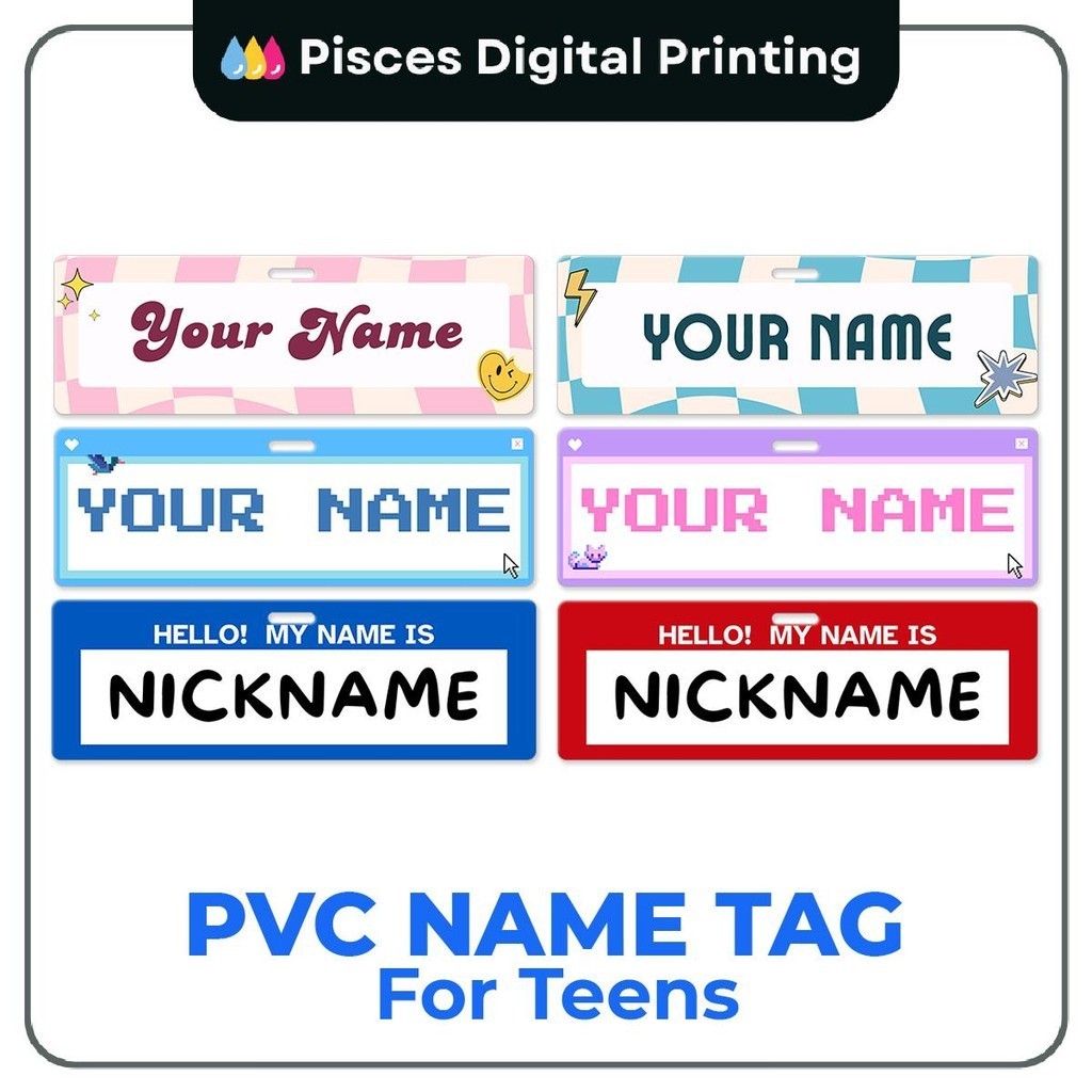 [PDP] Customized PVC / PET / Laminated Name Tag Size 2"x6" For Teens ...