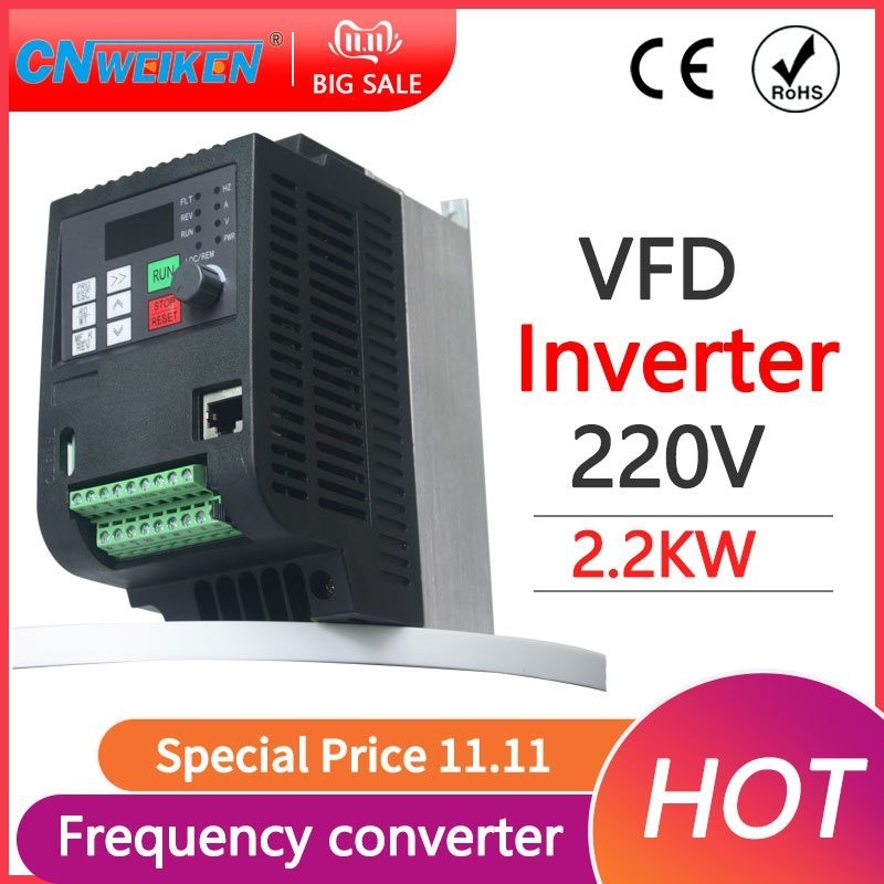 VFD AC 220V/380V 0.7 1.5 2.2 KW Variable Frequency Drive VFD Frequency Converter Inverter Speed ...