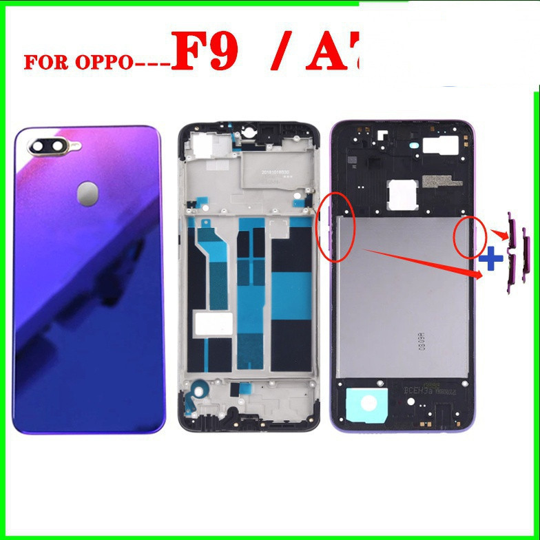 Back Battery Cover Housing for OPPO F9 / A7X middle frame Phone Front ...