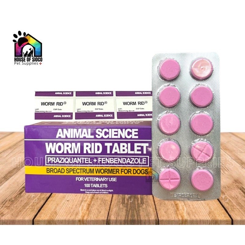 Animal Science Worm Rid Tablet Dewormer For Pets (Per Box 100tabs ...