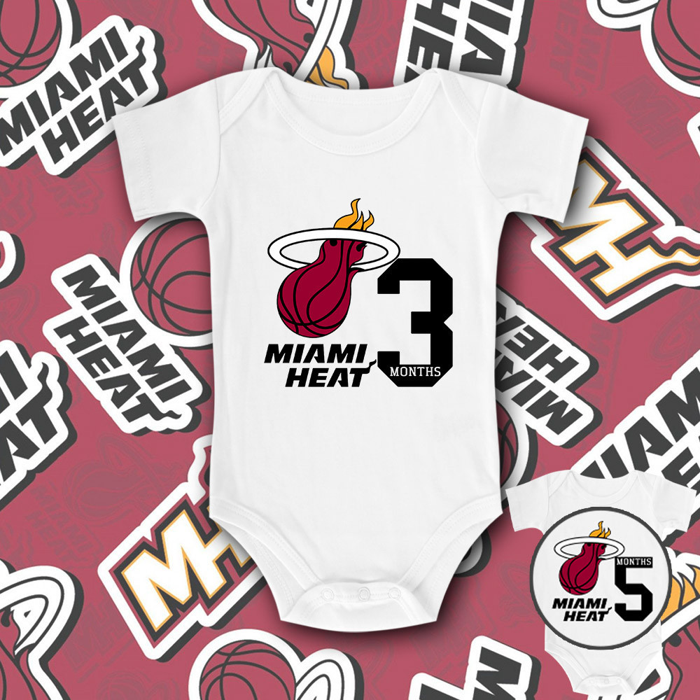 Haginbaby miami heat 1-12Months Baby Onesie Basketball Monthly ...