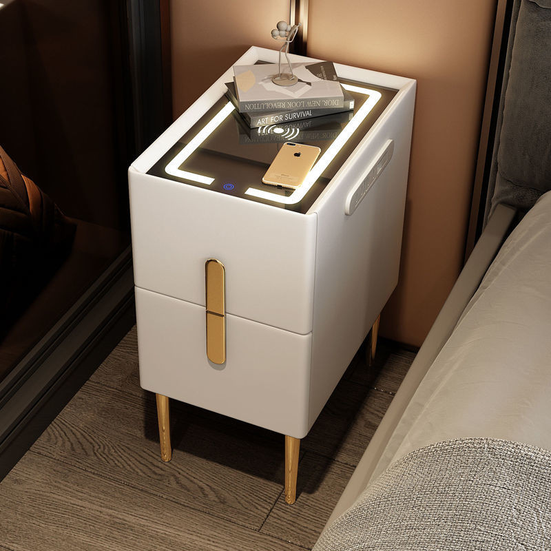 Ultra-Narrow Smart Bedside Table Rechargeable Multi-Functional Small ...