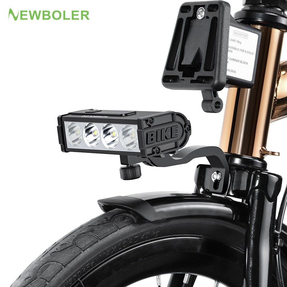 NEWBOLER 3000 Lumens Brompton Bicycle Light Set USB Rechargeable Bike Headlight IPX6 Waterproof ...