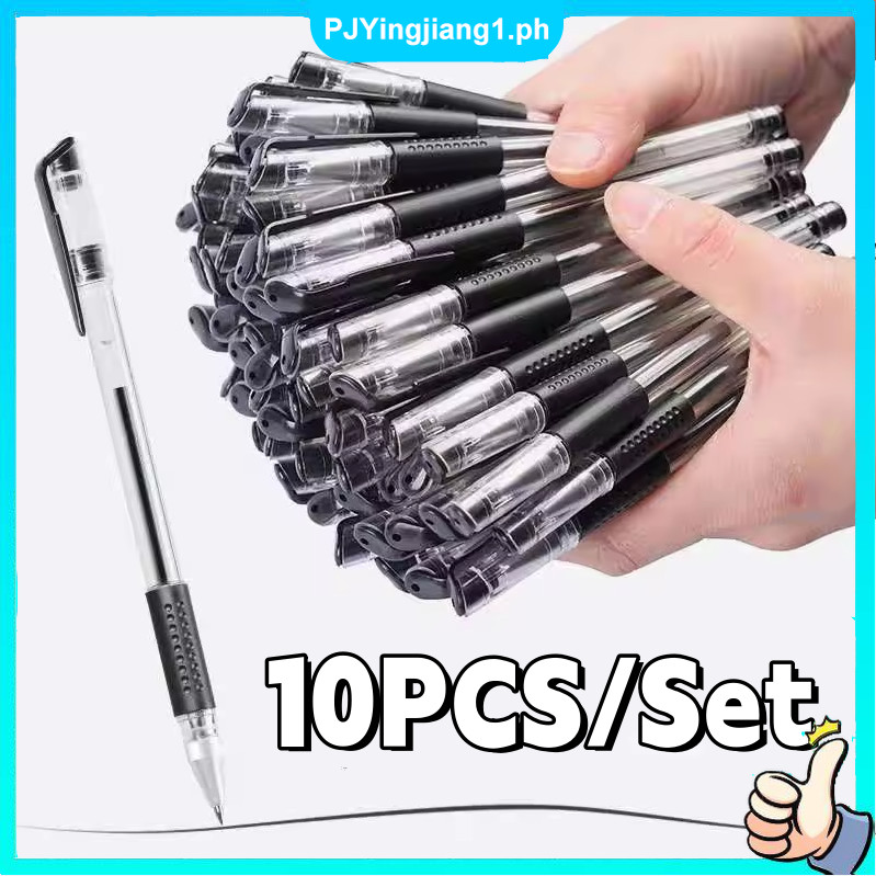 10 Pcs BallPen Set Black Gel Pen Set Color 0.5 mm Sign Pen Students ...