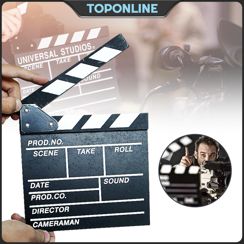 Wooden Film Slate Clapper Board TV Movie Director Scene Slateboard Cut ...