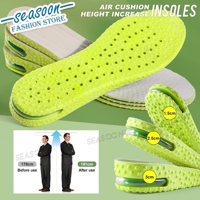 Air Cushion Height Increase Insoles Shock Absorption Shoe Cushion Pads ...