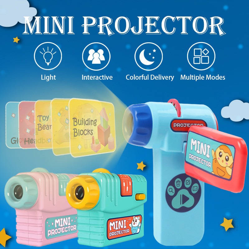 Projector Torch Kids Flashlight Story Book Early Educational Light-up ...
