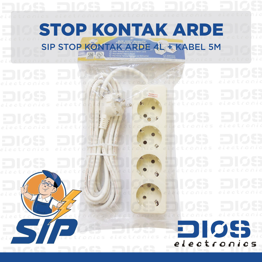 Sip Grounded Socket + 5 Meter Cable / Extension Cord ALL VARIANT ...