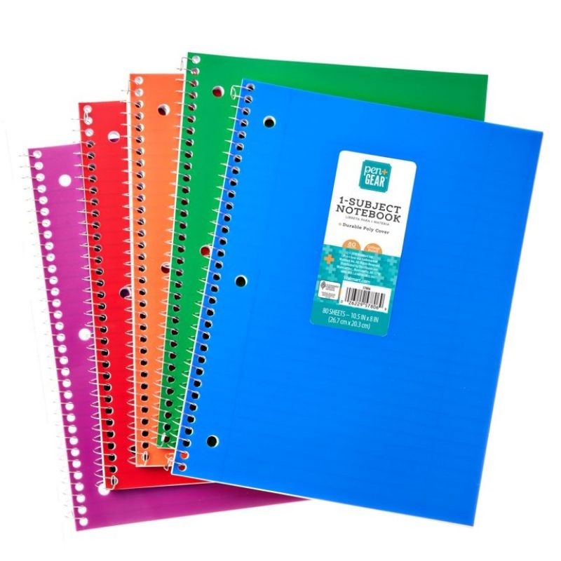 Pen + Gear Poly Subject/Composition NoteBook, College/Wide Ruled, 80 ...