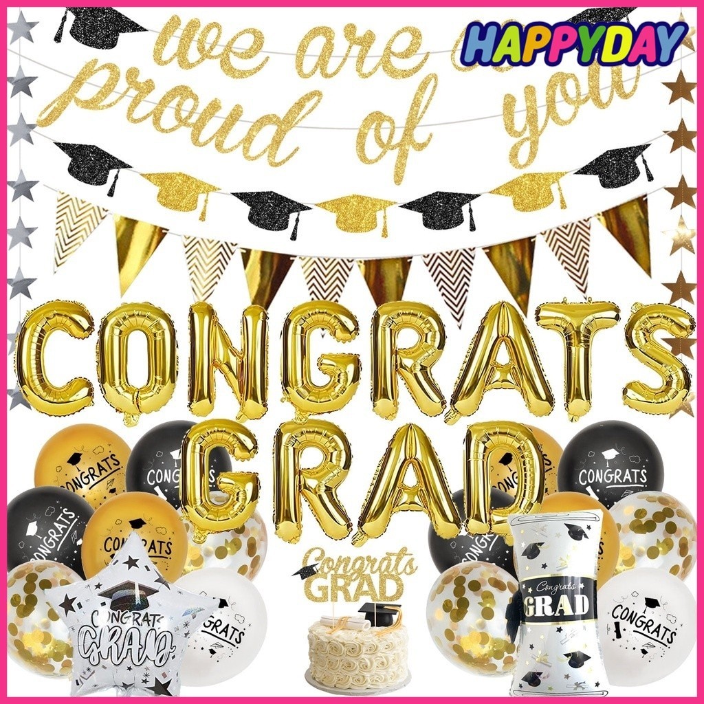 Graduation Graduate Balloon Banner Congrats Congratulations Toga Party ...