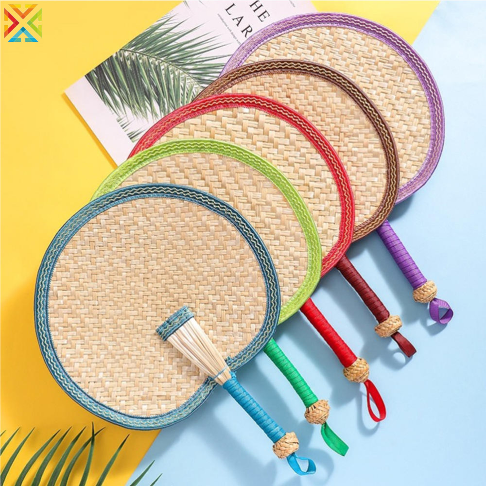 Hand-woven Fan Summer Wheat Straw Big Cattail Fan Ancient Style Hand ...