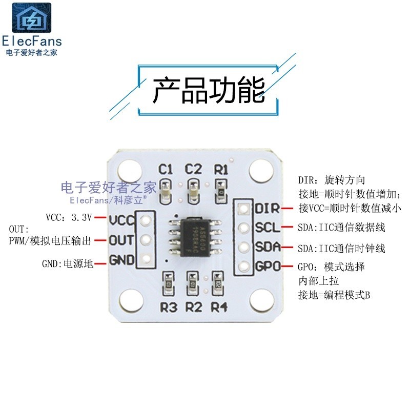 CODAS5600 magnetic encoder magnetic induction angle measurement sensor ...
