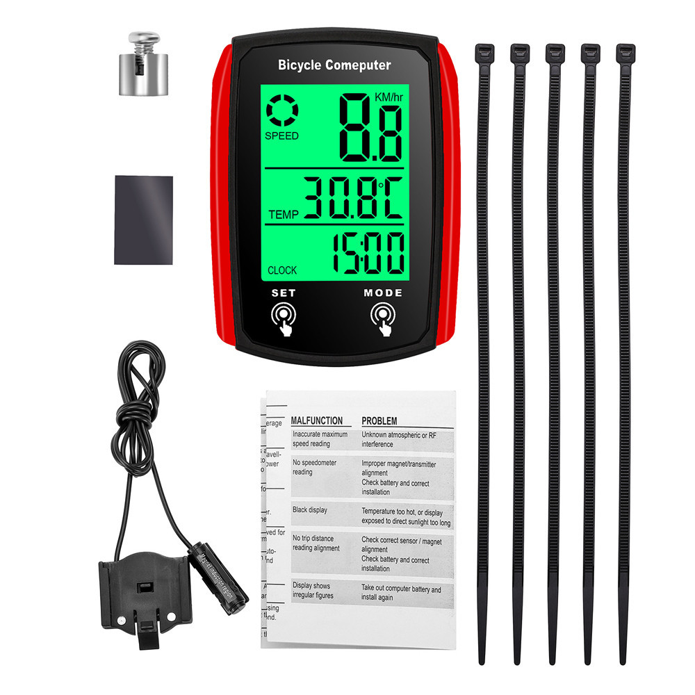 [LIXADA MALL] Wired Bike Computer LED Digital Bicycle Speedometer ...
